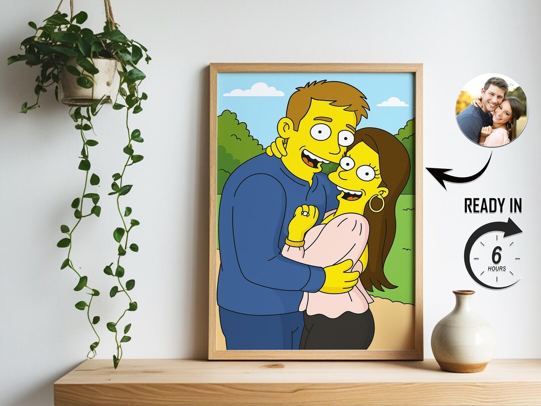 Custom Simpsons Portrait | Personalized Cartoon Couple Art (digital ...