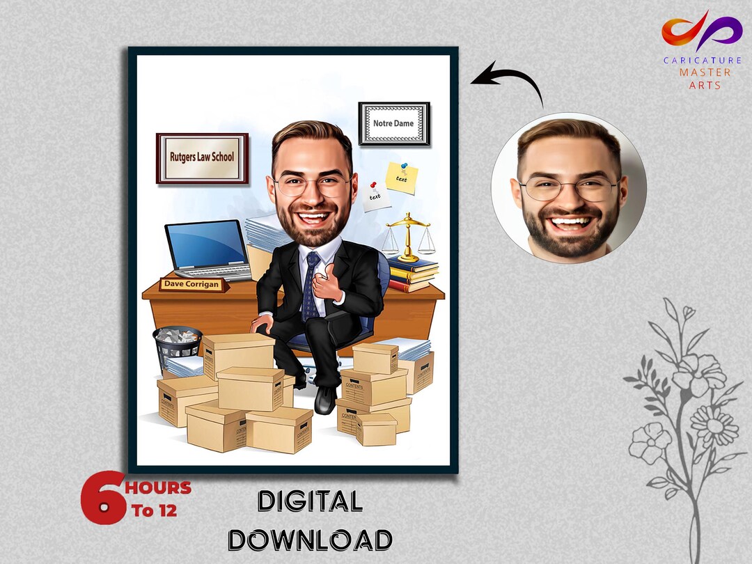 Bespoke Computer Engineer Caricature - Personalized IT Manager Cartoon ...
