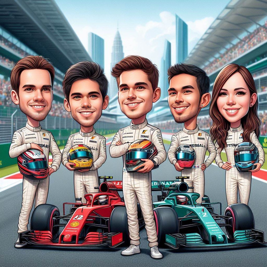 Custom Car Racing TEAM Caricature Perfect Gifts for Racing F1 Racing ...
