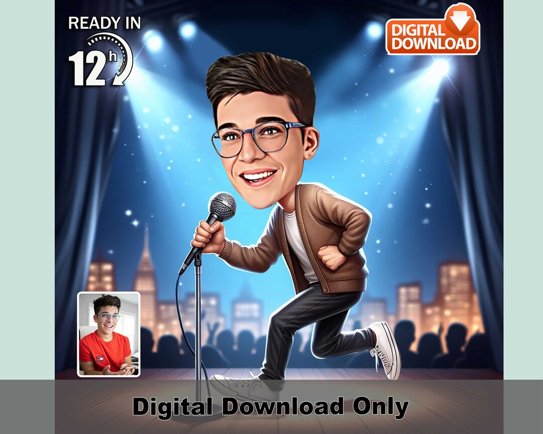 DYNAMIC SINGER CARICATURE Portrait Custom Musician Caricature Drawing ...