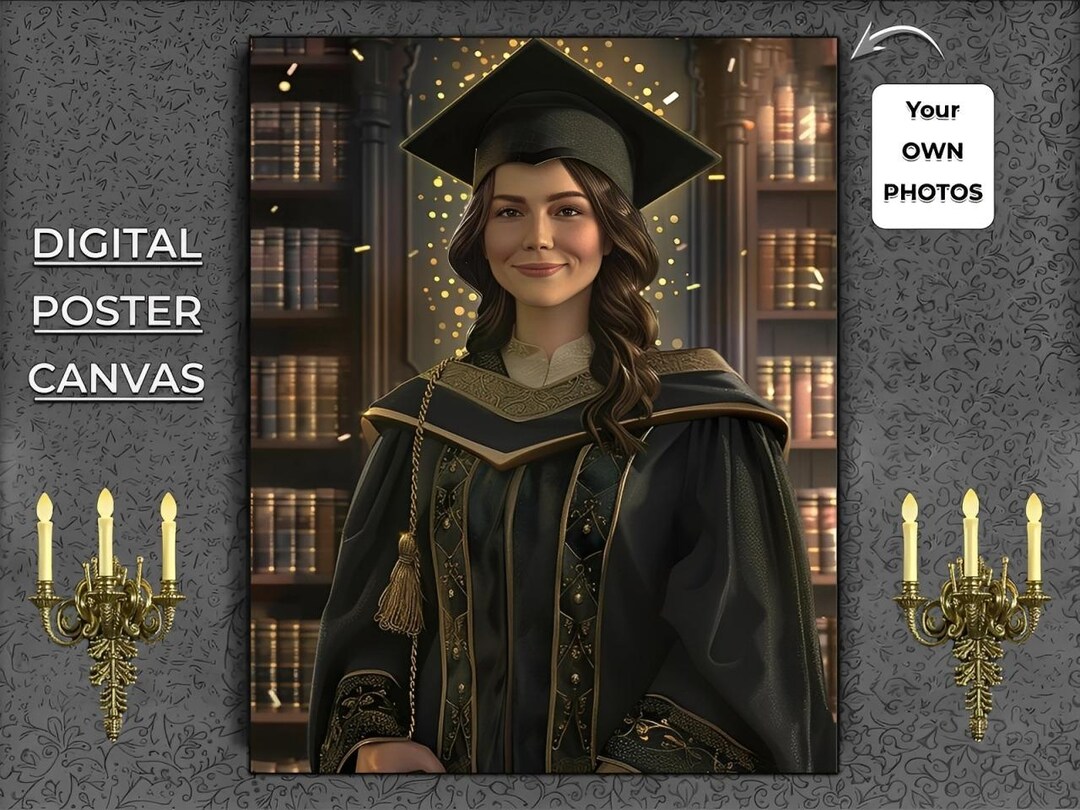 Custom Wizard Woman Portrait From Photo, Graduation Gift - Etsy