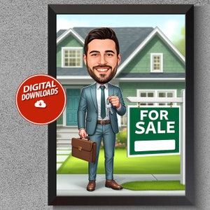 REALSTATE CARICATURE Personalized Artwork for Realtor Professionals ...