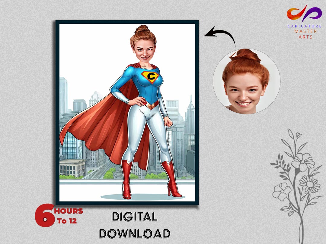 Custom Caricature of a Funny Female Spider Man Web-slinger Spidey ...