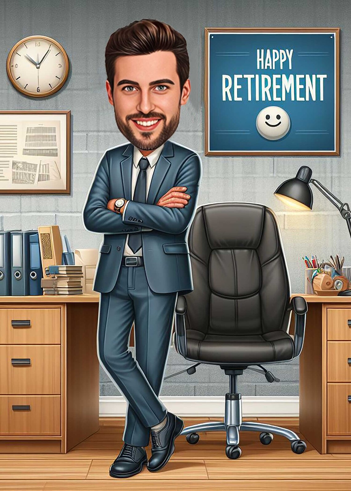 Personalized HAPPY RETERIMENT Caricature Perfect Gifts for Retirees ...