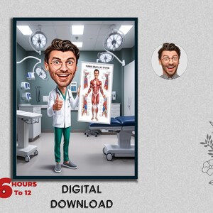 Custom Caricature of Male Medical Clinical Nurse Doctor Care Worker ...