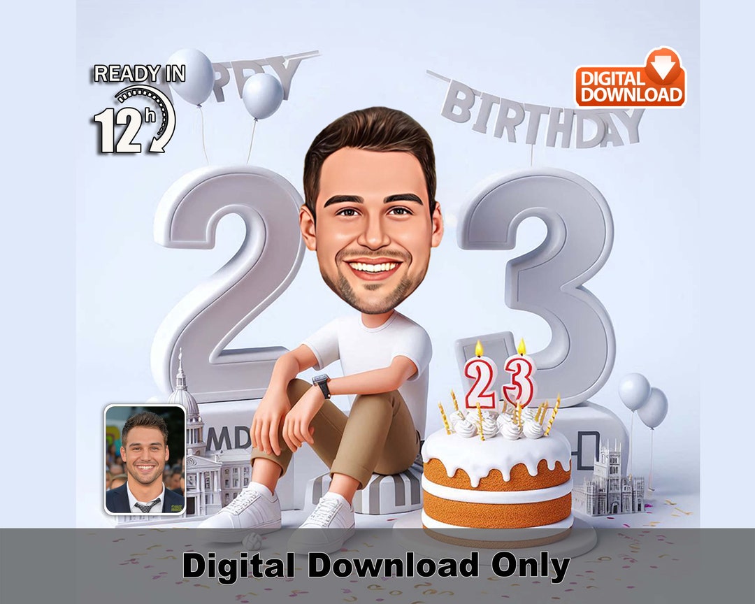 PERSONALIZED 23th BIRTHDAY Extra Special Day Caricature Photo to ...