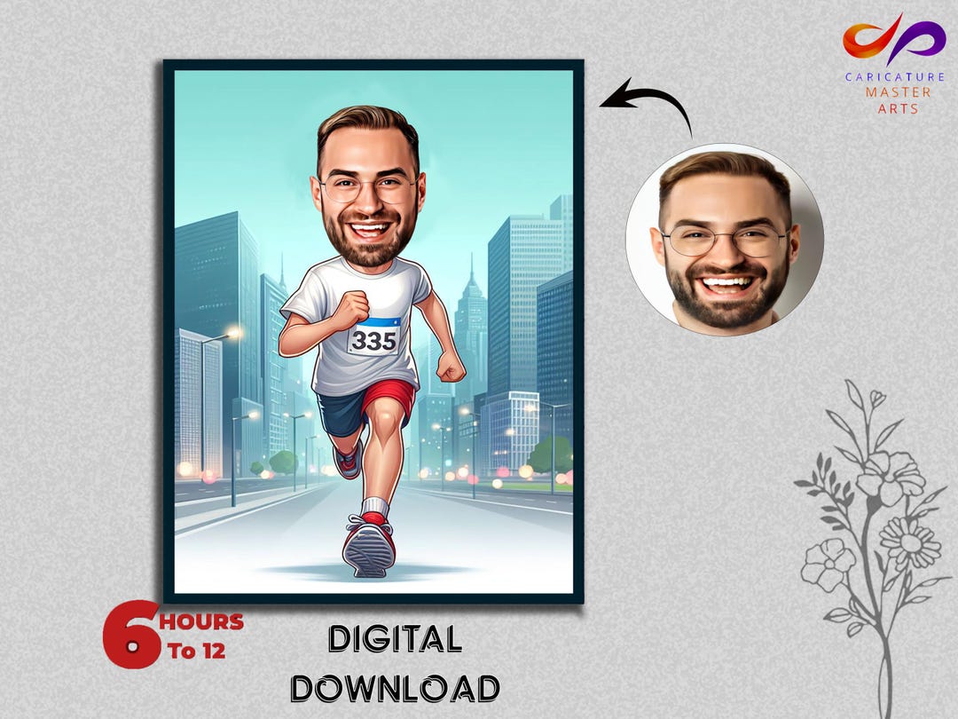 New Male Boys Runner Caricature Racer Sprinter Jogger Athlete ...