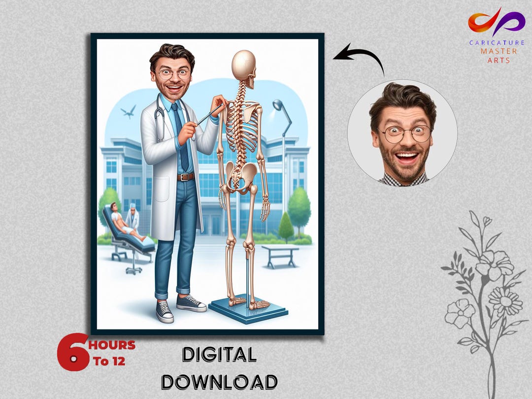 New Bespoke Caricature of Male Medical Clinical Nurse Doctor Care ...