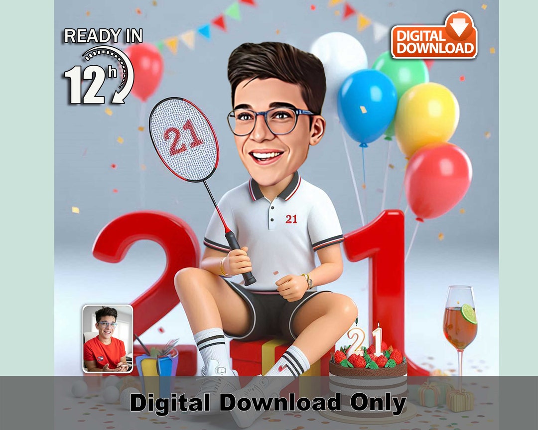 PERSONALIZED 21th BIRTHDAY Extra Special Day Caricature Photo to ...