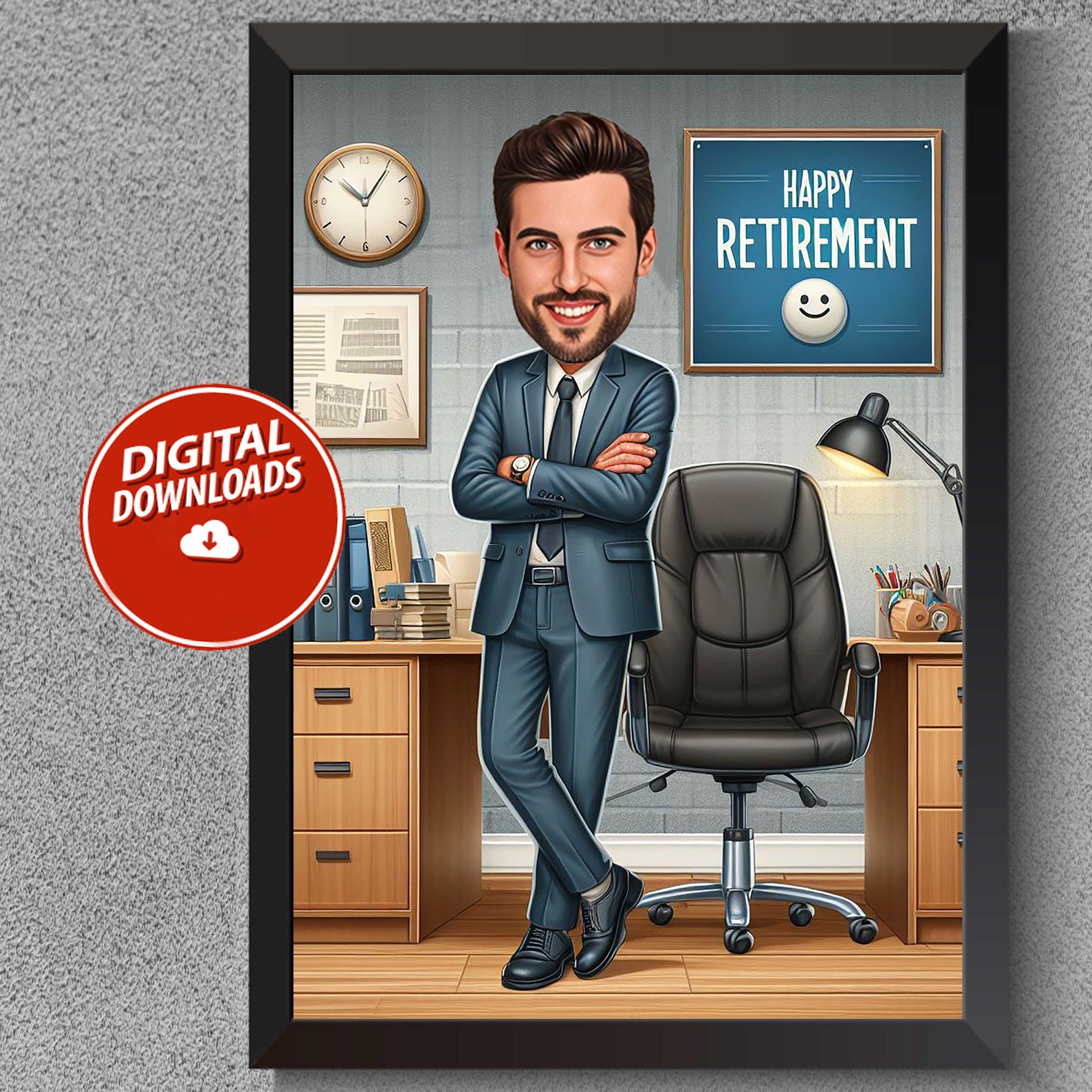 Personalized HAPPY RETERIMENT Caricature Perfect Gifts for Retirees ...