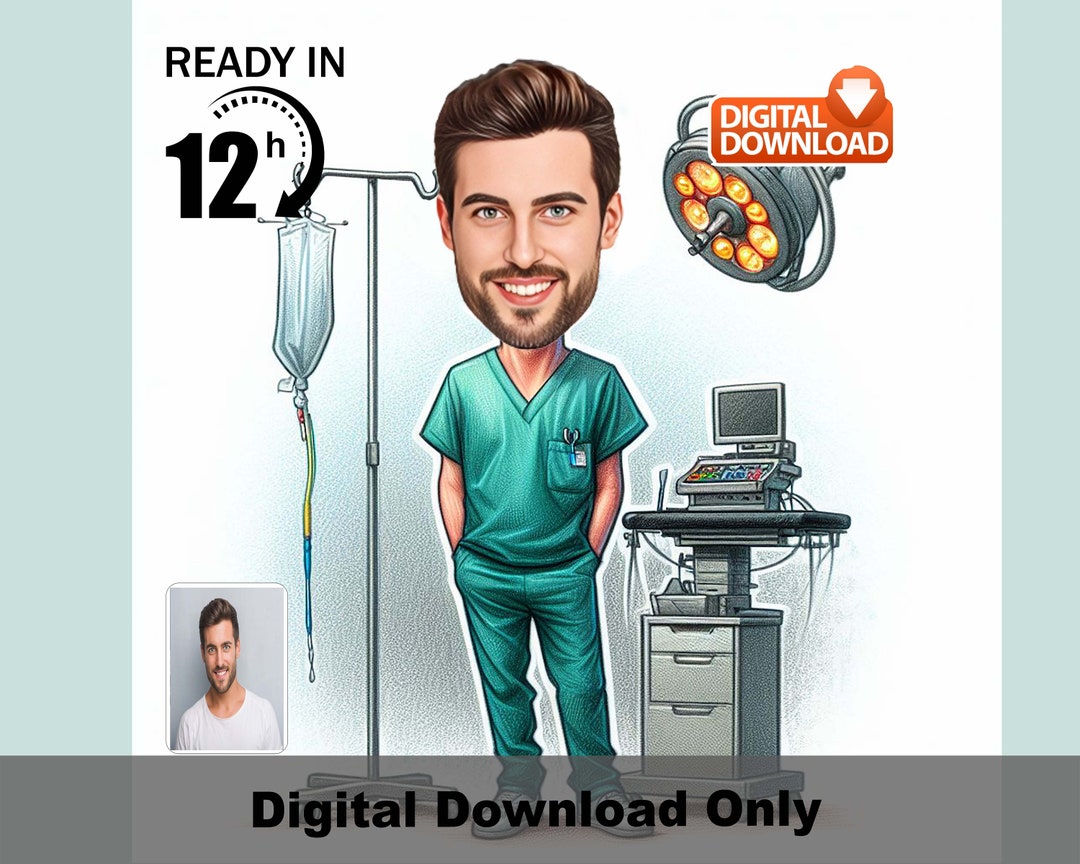 Hospital Surgeon Doctor Caricature Cartoon Portrait Operation Theatre ...