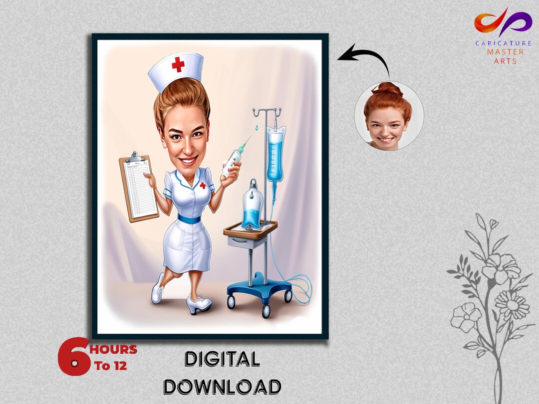 New Custom Caricature of Female Medical Clinical Nurse Doctor Care ...