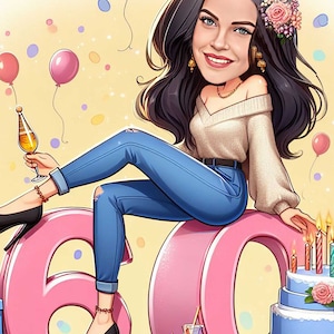 60th Birthday Extra Special Day Caricature Photo to Cartoon Birthday ...