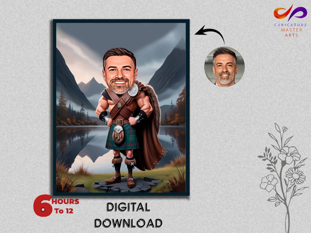 Custom Male Viking Caricature Conqueror Warrior Barbarian Sea Rover ...