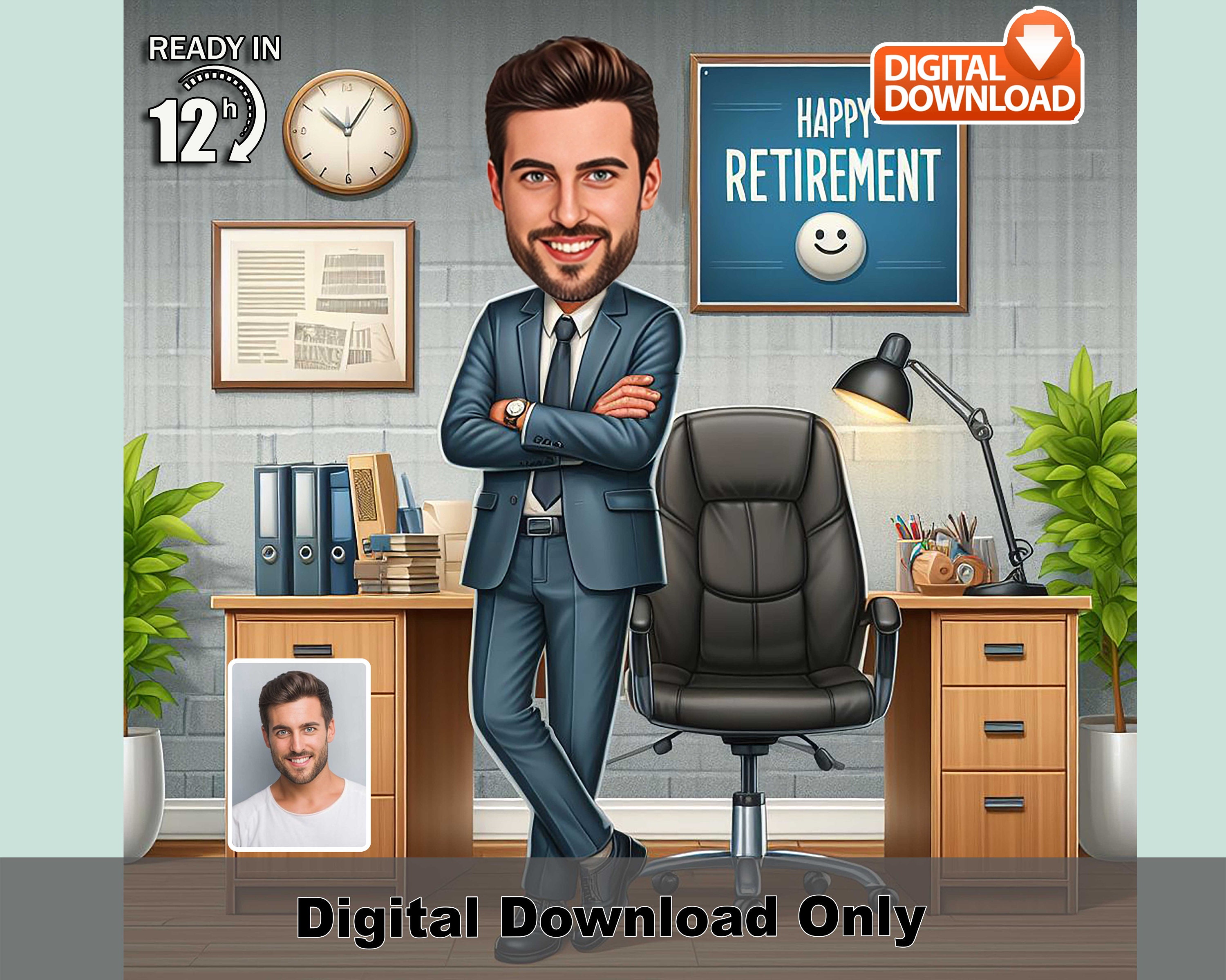 Personalized HAPPY RETERIMENT Caricature Perfect Gifts for Retirees ...