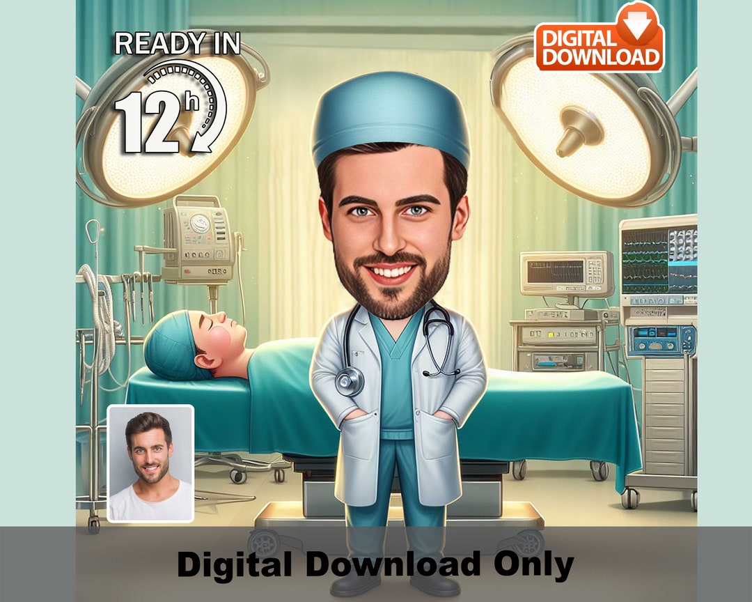 MALE SURGEON Doctor Caricature Cartoon Image Operation Theatre Surgeon ...