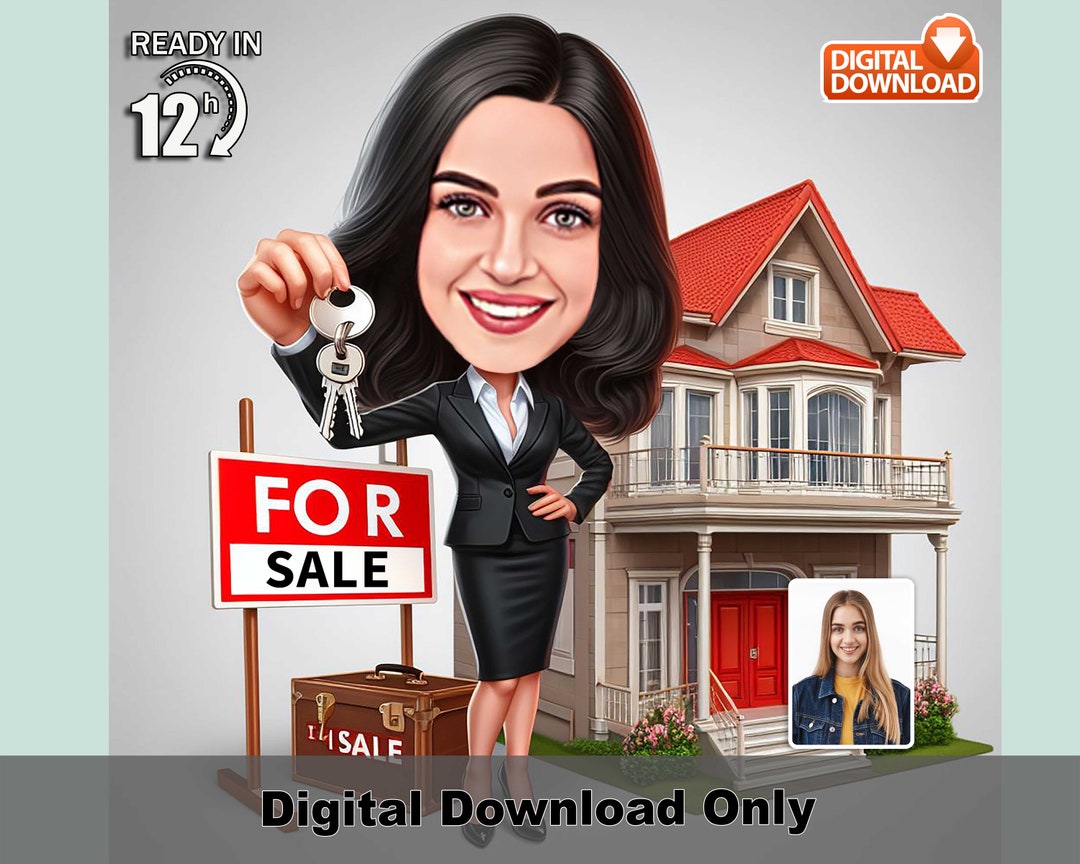 DYNAMIC REALTOR Caricature Artwork for Real Estate Broker Professionals ...