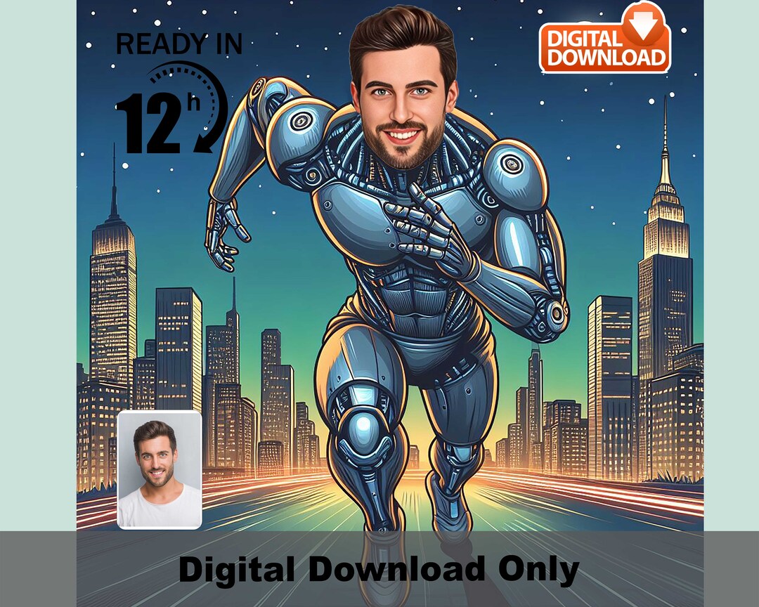 Marvel Cyborg Character Caricature Photo to Cartoon Custom Super Hero ...