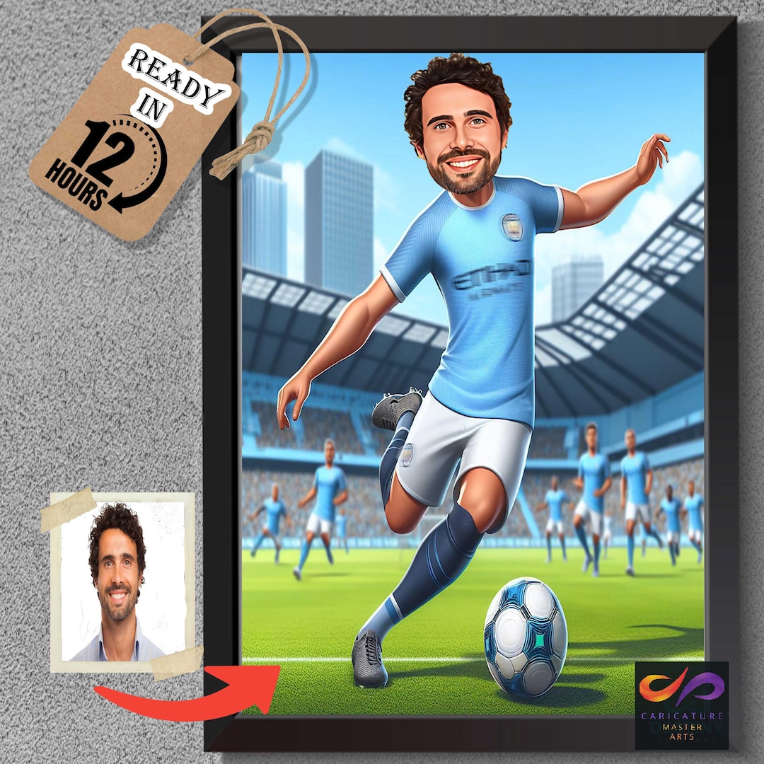 Funny Football Cartoon Portrait Custom Funny Football Player Caricature ...