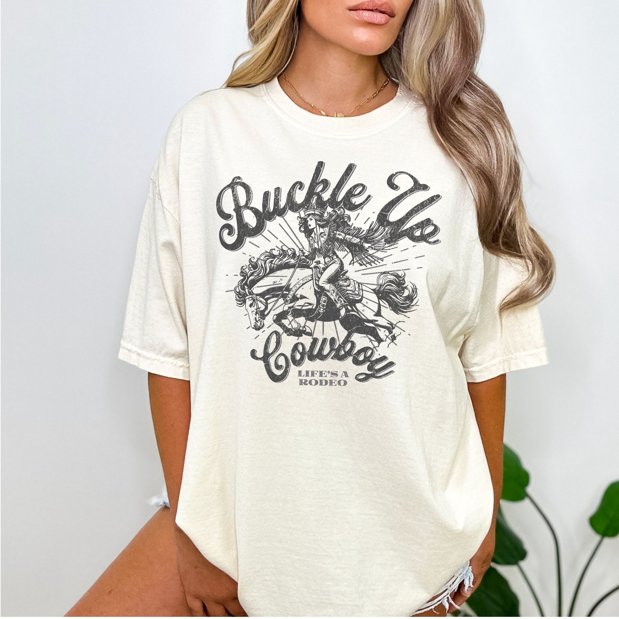 Buckle up Cowboy PNG File, Retro Vintage Country Cowgirl Transparent T ...