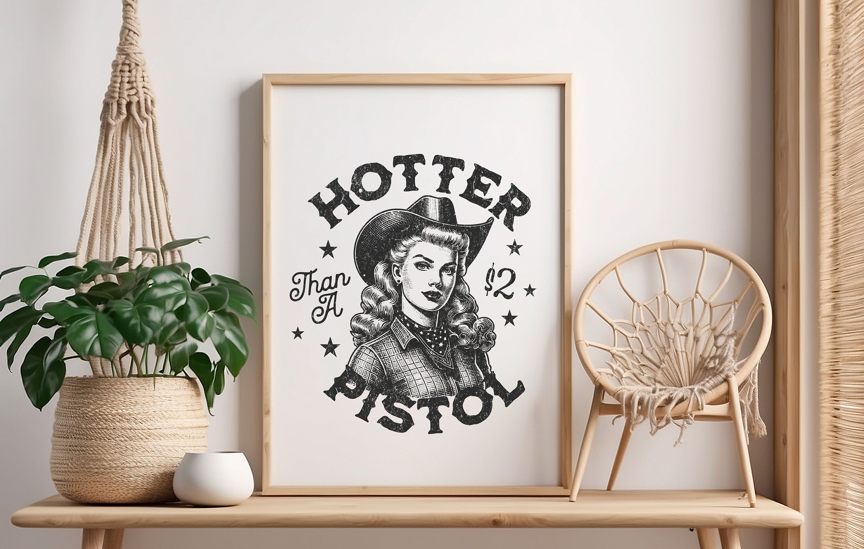 Hotter Than a Two Dollar Pistol PNG File, Retro Vintage Country Cowgirl ...