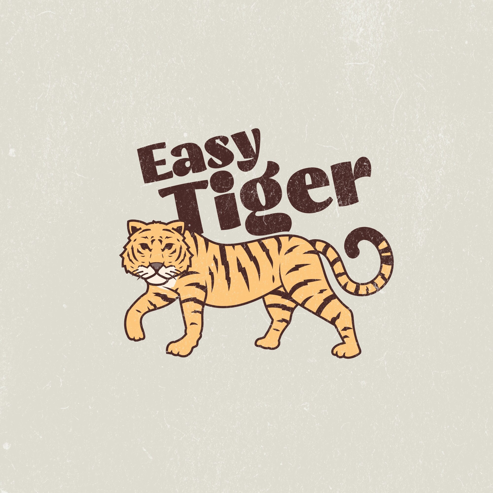 Easy Tiger PNG File, Funny Humorous Digital Image, Retro Vintage ...