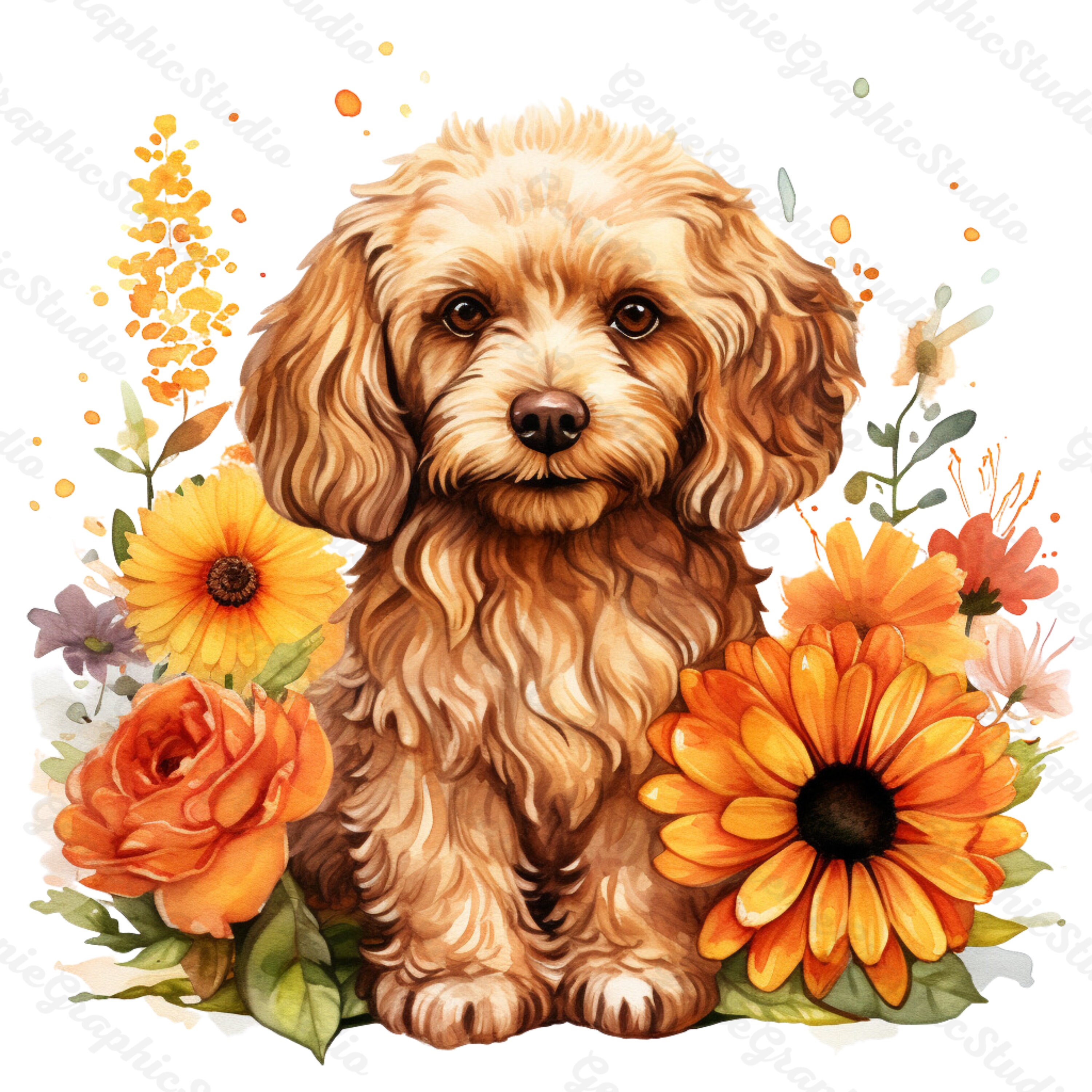 Cockapoo PNG Bundle, Dog PNG, Dog Clipart, Printable Dog Art for Pet ...