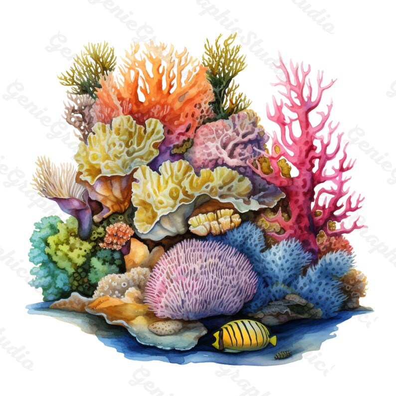 Ocean Clipart, Under the Sea Clipart, Watercolor Sea Creatures, Ocean ...
