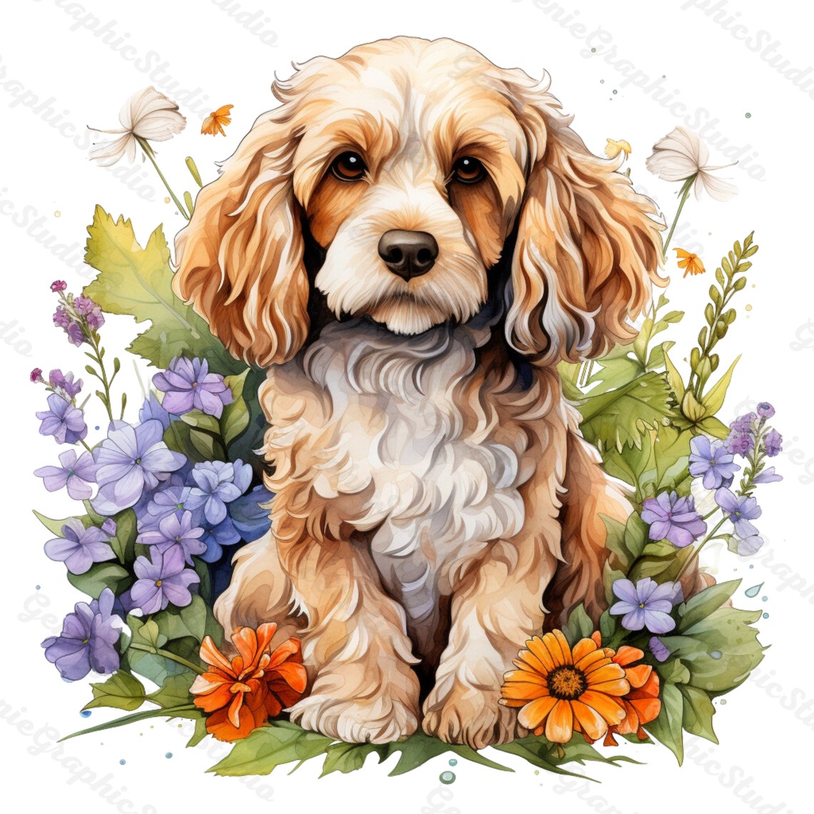 Cockapoo PNG Bundle, Dog PNG, Dog Clipart, Printable Dog Art for Pet ...