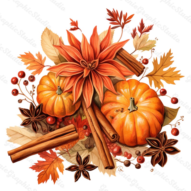 Pumpkin Clipart, Autumn Png, Halloween Clipart, Autumn Leaves, Fall ...