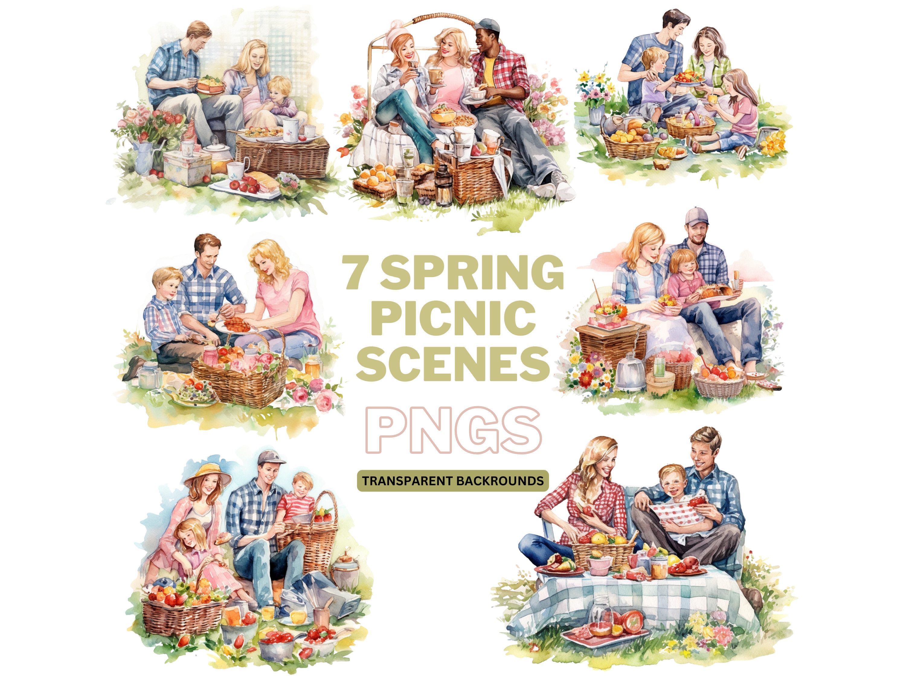 Picnic PNG Bundle - Easter Clipart, Spring Png, Flower PNG, Spring ...