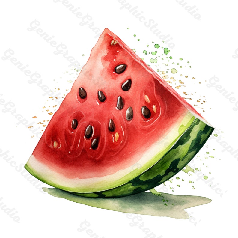 Watermelon Clipart, Fruit Clipart, Summer Clipart, Watercolour Food ...