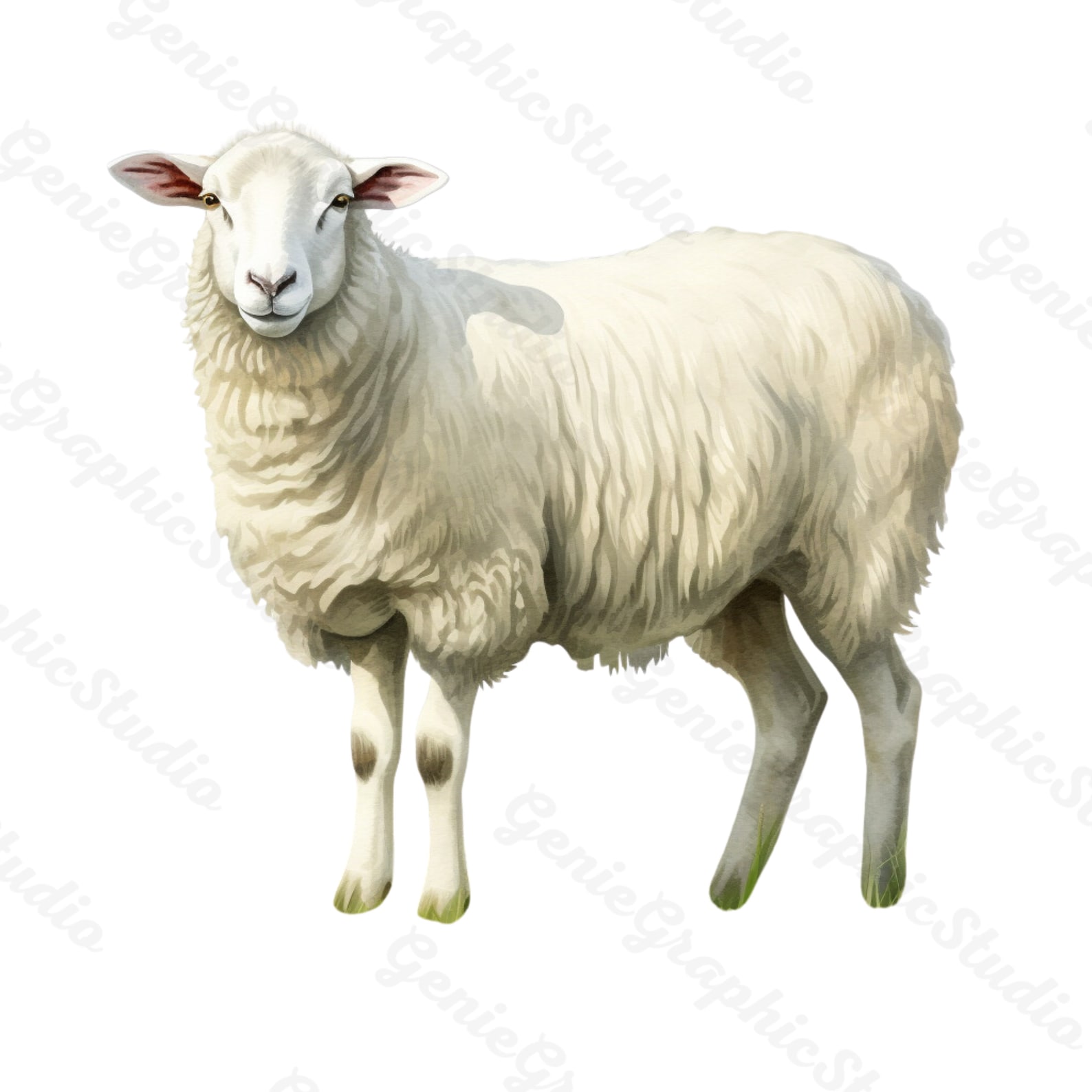 Watercolor Sheep Clipart: Farm Animal PNG Images (digital Download) - Etsy