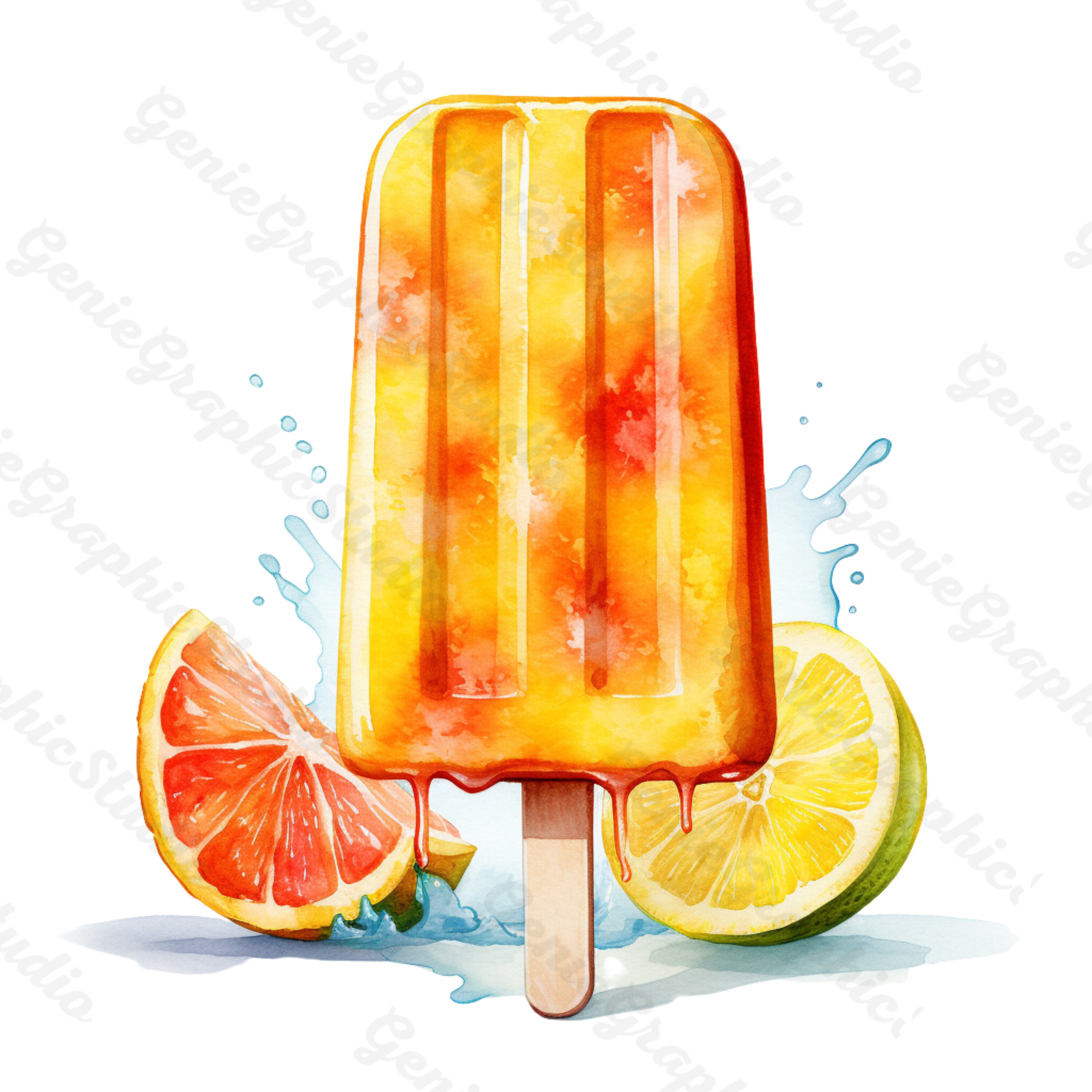 Popsicle Clipart, Food Clipart, Summer Clipart, Watercolour Food ...