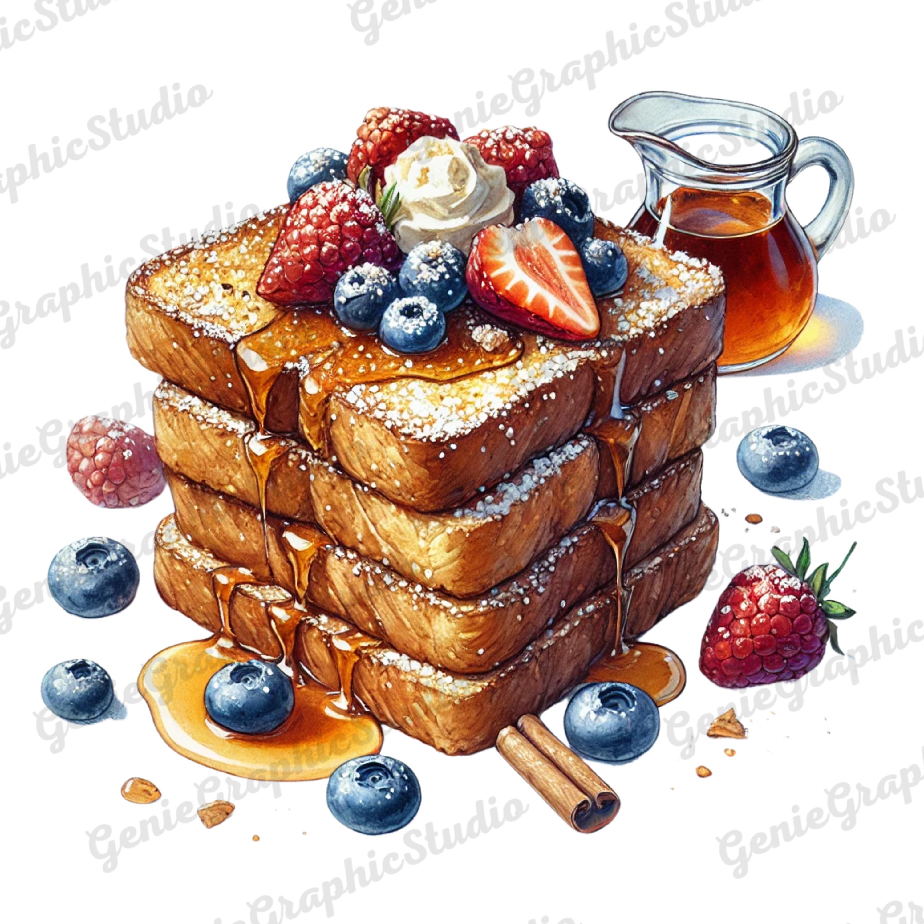 Watercolor Breakfast Clipart Bundle: Brunch Food PNG (digital Download ...