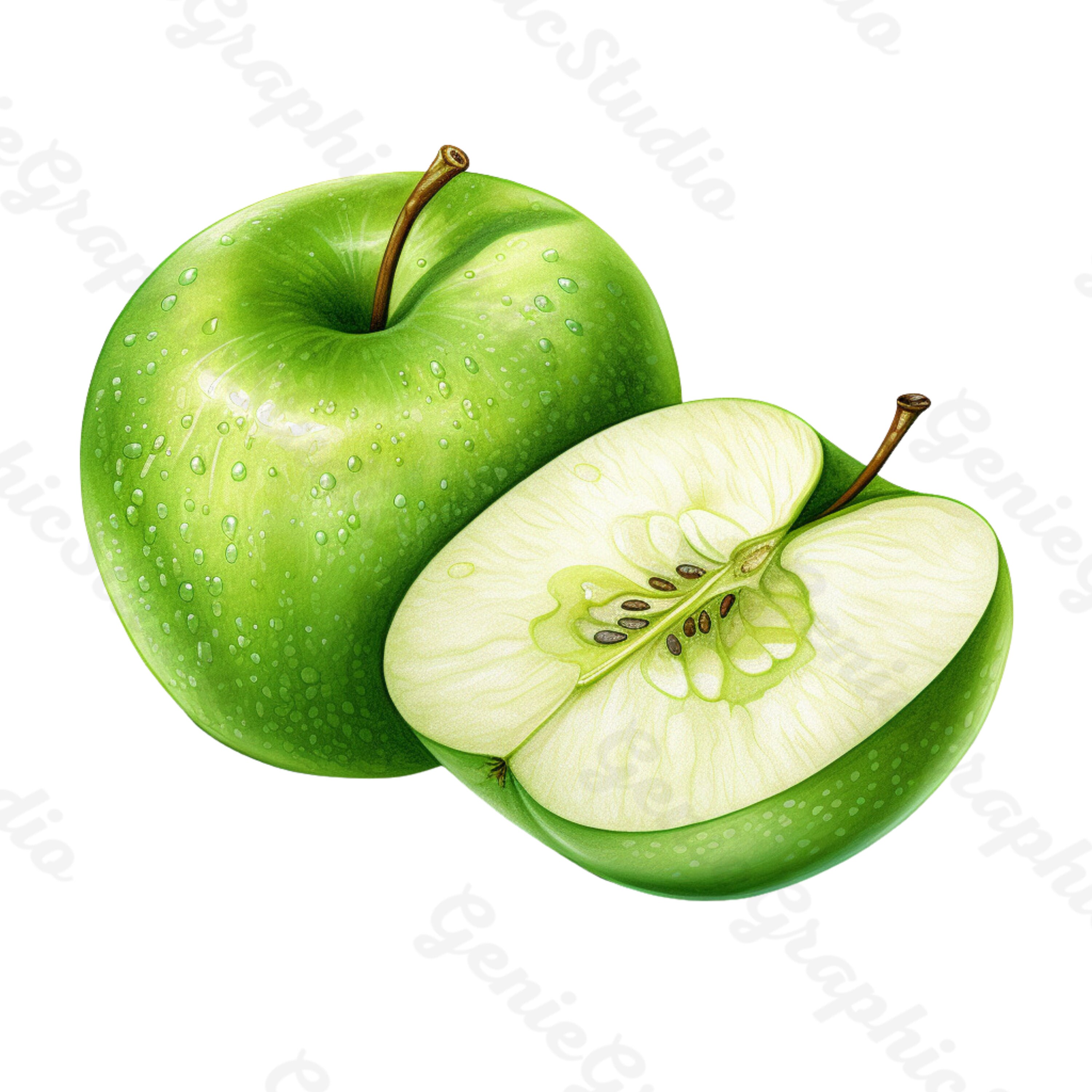 Apple Clipart, Apple PNG, Fruit Clipart, Summer Clipart, Printable Wall ...