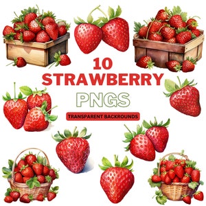 Strawberry PNG Bundle - Strawberry Clipart, Summer Png, Spring Png ...