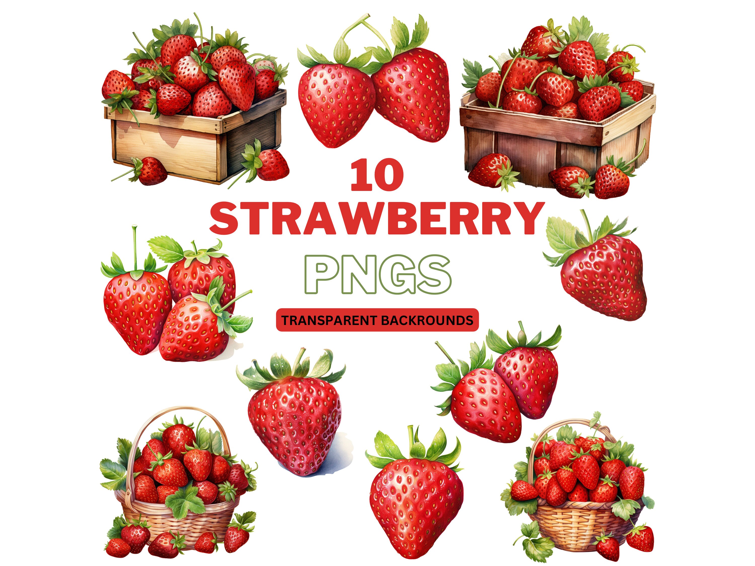 Strawberry PNG Bundle Strawberry Clipart, Summer Png, Spring Png, Fruit ...