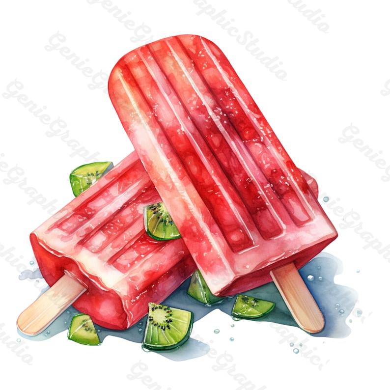 Watercolor Popsicle Clipart: Summer Food PNG (digital Download) - Etsy