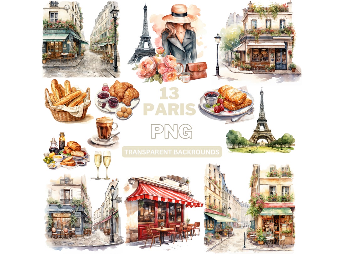 Watercolor Paris Clipart, Eiffel Tower Clipart, Paris Png, Parisian ...