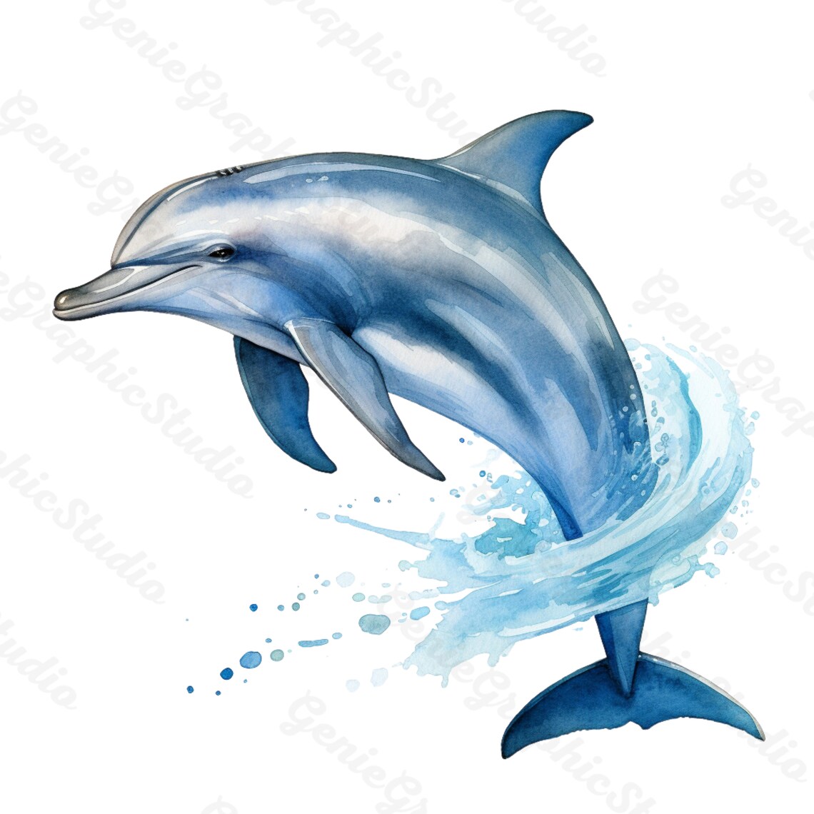 Ocean Clipart, Watercolor Sea Creatures, Dolphin PNG, Orca Whale for ...