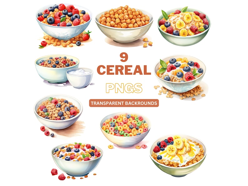 Cereal Clipart - Breakfast Clipart, Summer Png, Cereal Bowl, Food Png ...