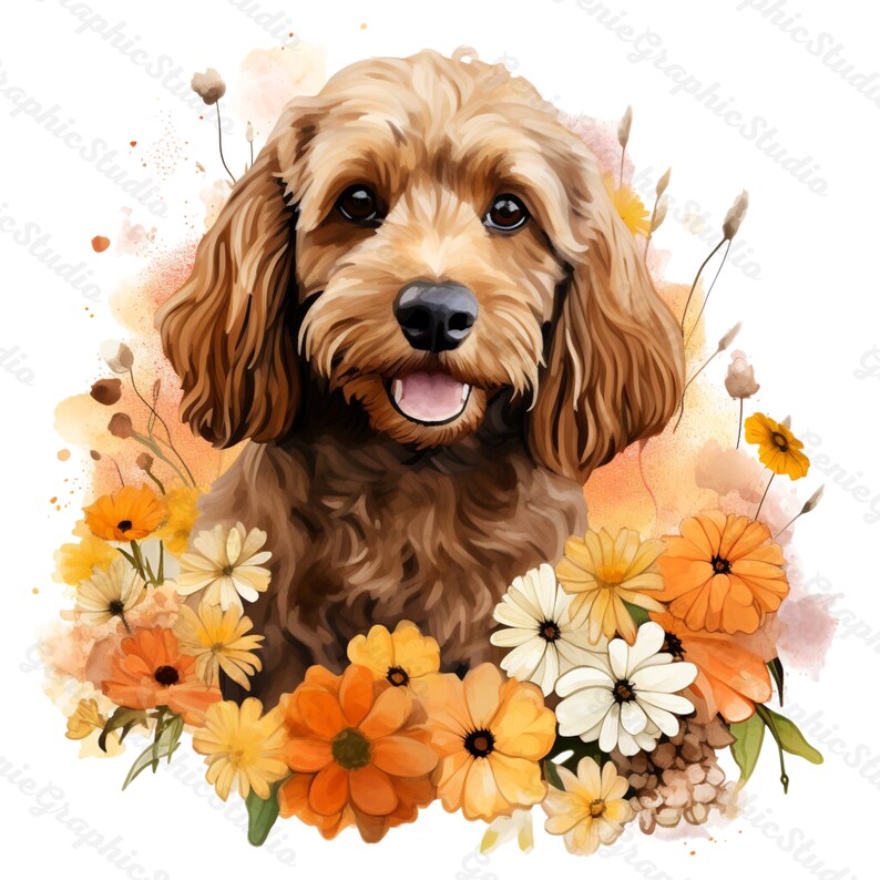 Cockapoo PNG Bundle, Dog PNG, Dog Clipart, Printable Dog Art for Pet ...