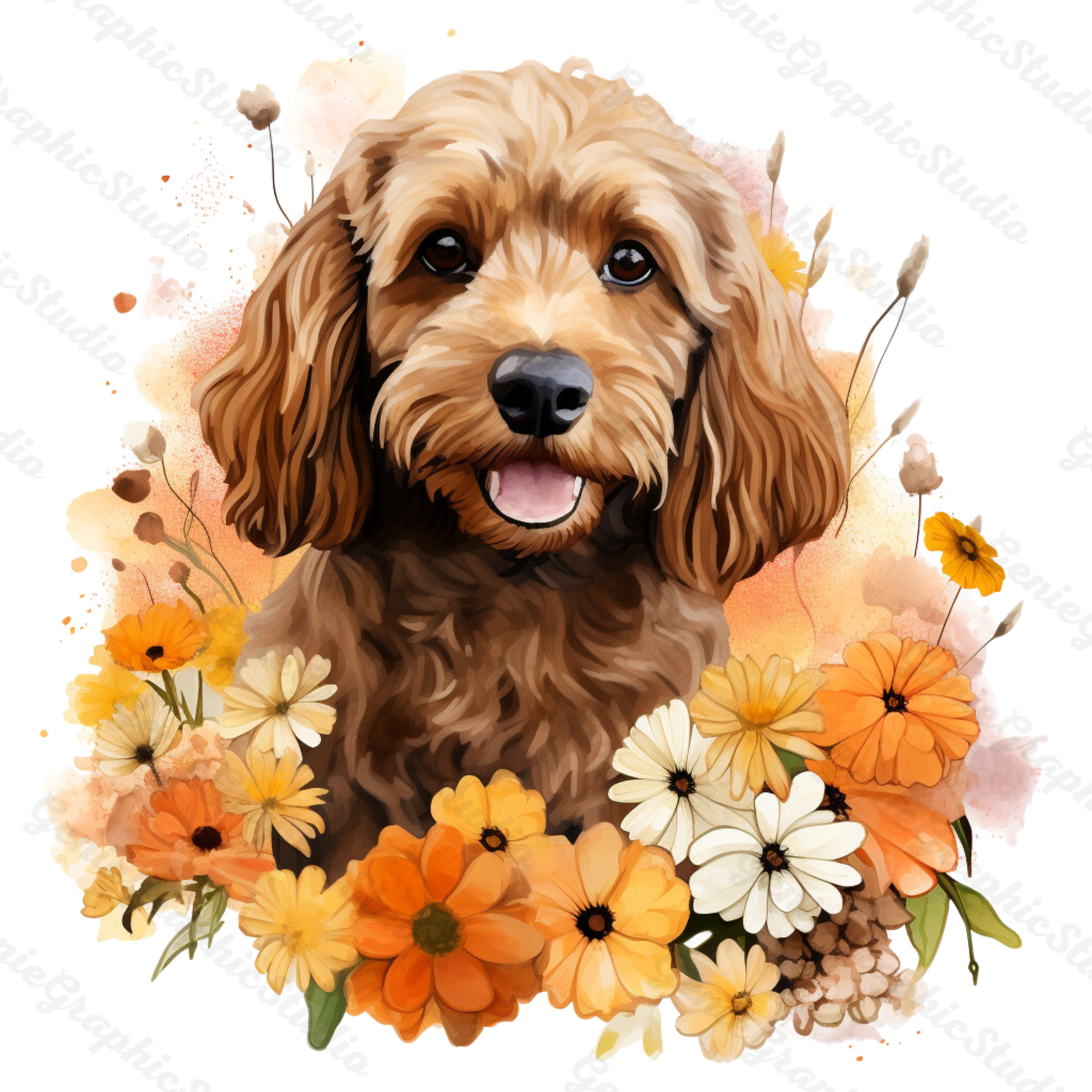 Cockapoo PNG Bundle, Dog PNG, Dog Clipart, Printable Dog Art for Pet ...