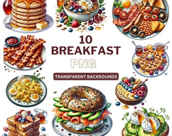 Watercolor Breakfast Clipart - Transparent PNG Brunch Illustrations ...