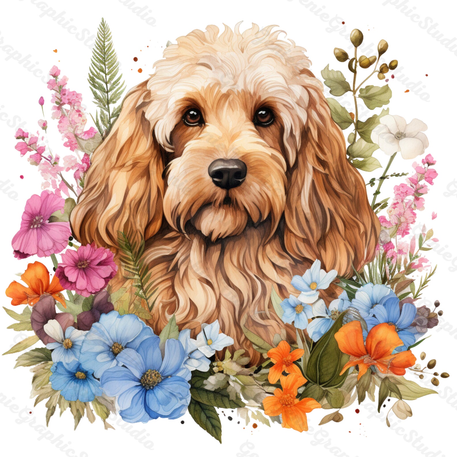 Cockapoo PNG Bundle, Dog PNG, Dog Clipart, Printable Dog Art for Pet ...