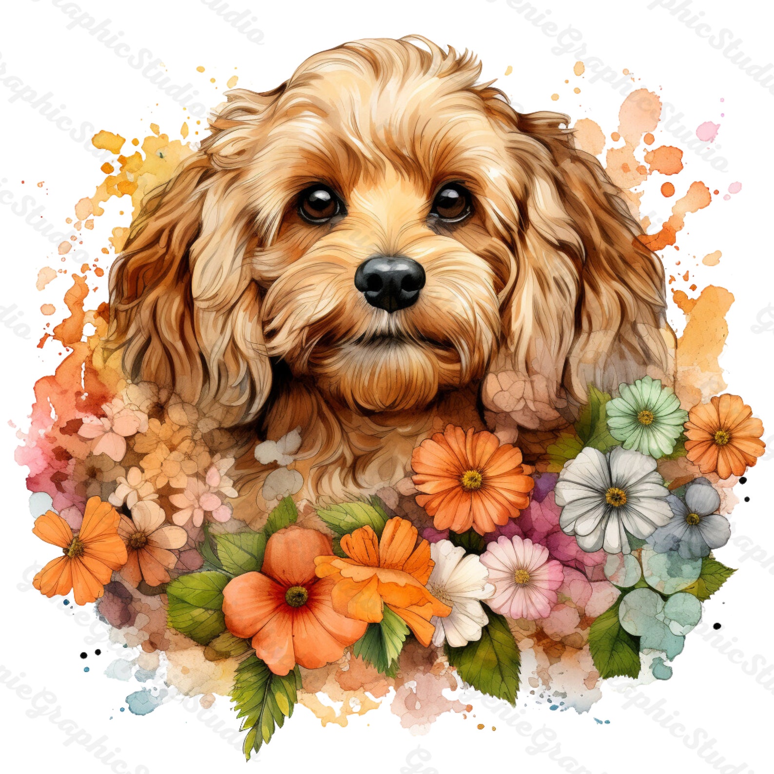 Cockapoo PNG Bundle, Dog PNG, Dog Clipart, Printable Dog Art for Pet ...