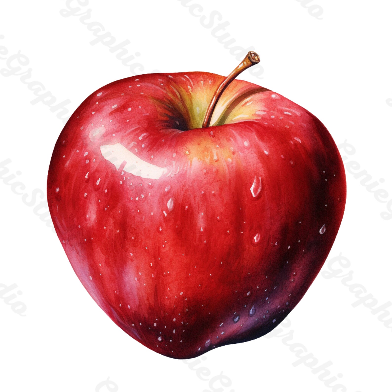 Apple Clipart, Apple PNG, Fruit Clipart, Summer Clipart, Printable Wall ...