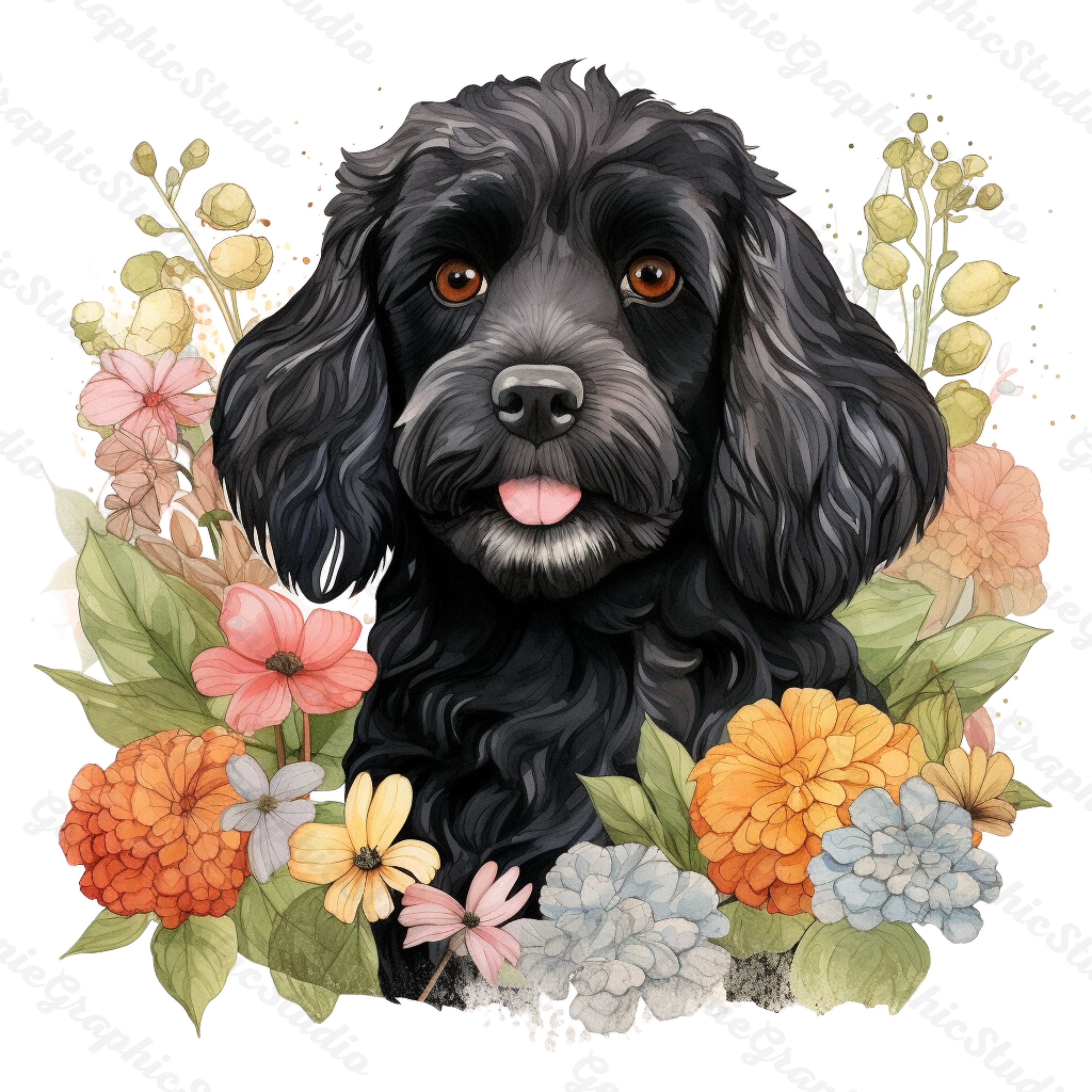 Cockapoo PNG Bundle, Dog PNG, Dog Clipart, Printable Dog Art for Pet ...