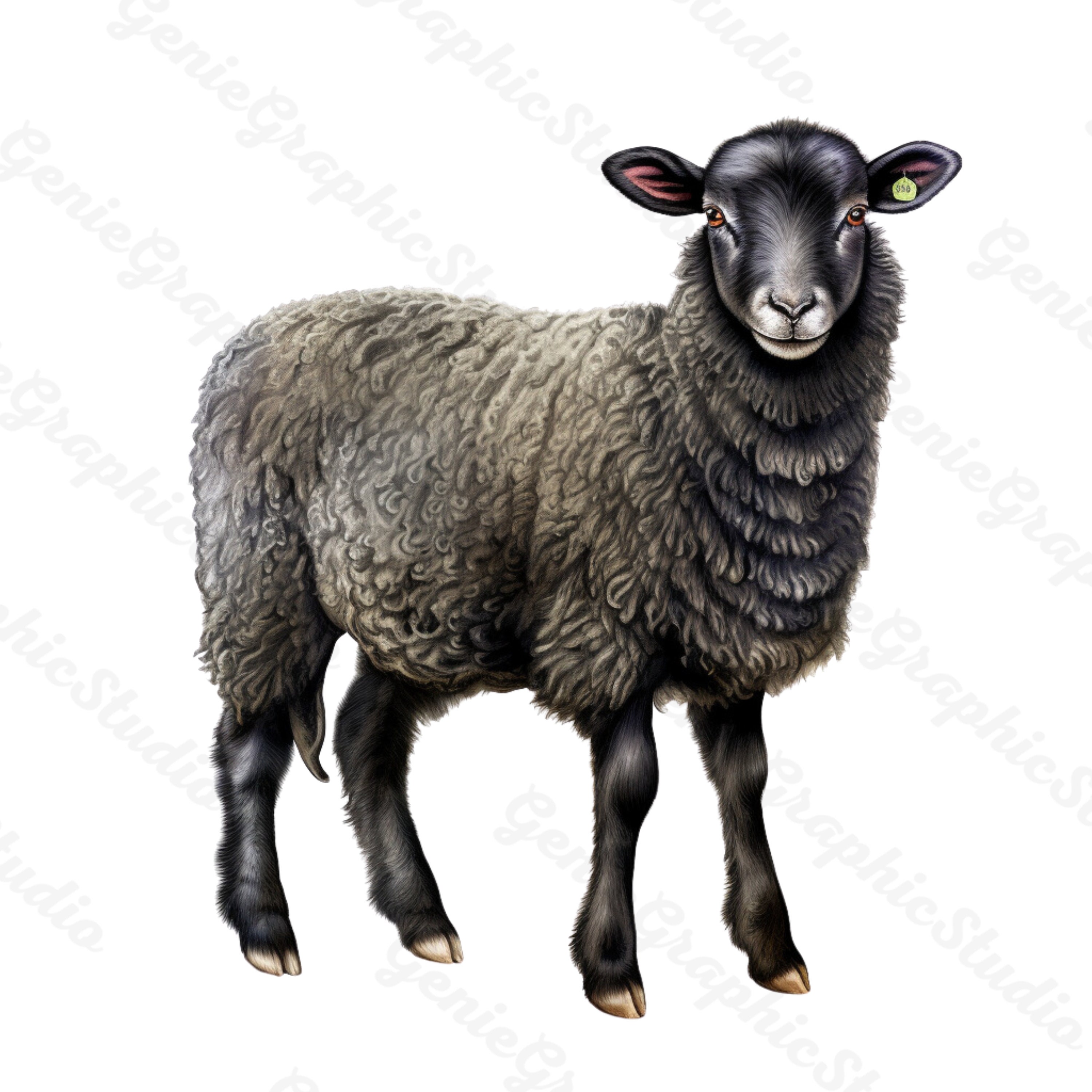 Sheep Clipart, Watercolor Sheep PNG, Farm Animals Clipart for ...